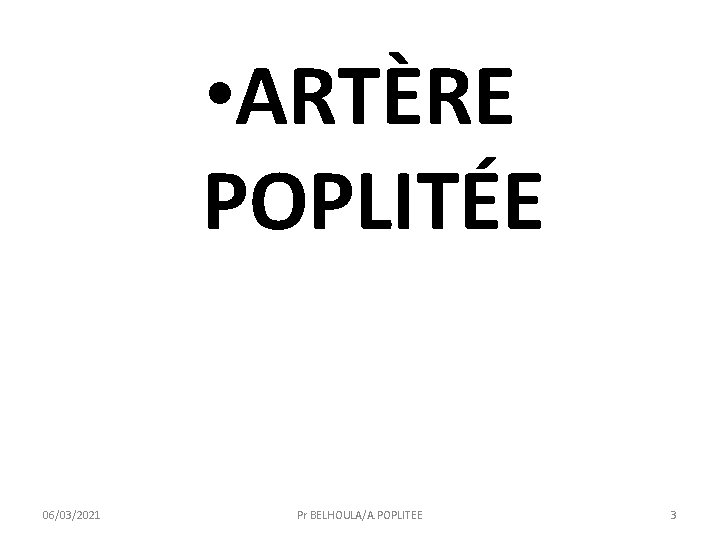 Pr BELHOULADJEROUA Hayette Laboratoire dAnatomie Gnrale Facult de