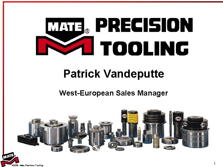 Patrick Vandeputte WestEuropean Sales Manager 2008 Mate Precision