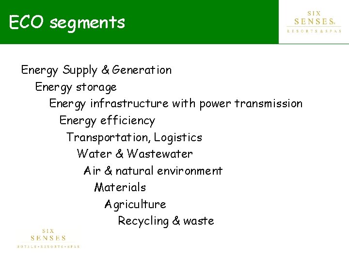 ECO tourism Carbon neutral footprint Sustainability ECO segments