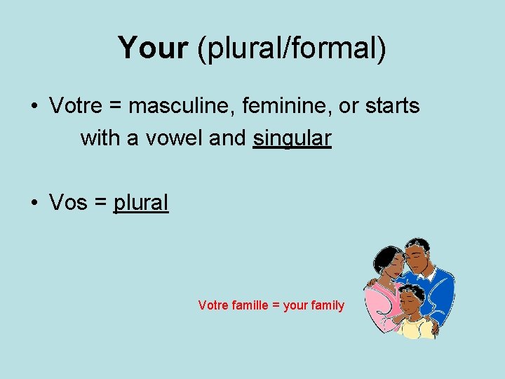 Les adjectifs possessifs Telling what belongs to you