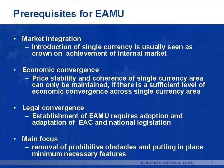 Establishing a monetary union among EAC Partner States
