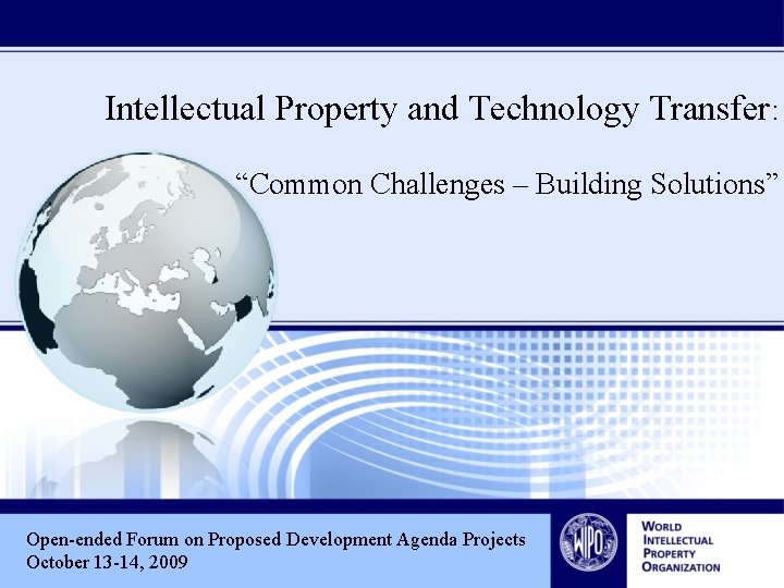 Intellectual Property and Technology Transfer Common Challenges Building