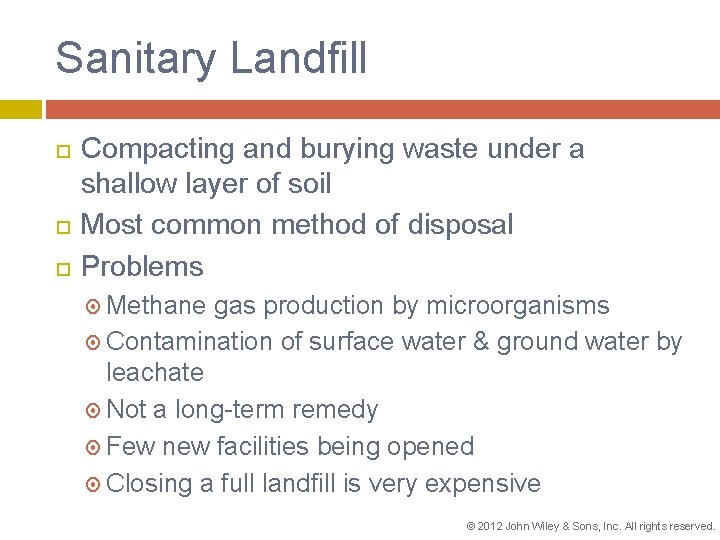 23 Solid and Hazardous Waste Overview of Chapter