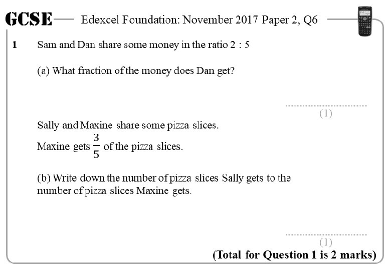 Ratio Equivalence Foundation GCSE Questions These questions are