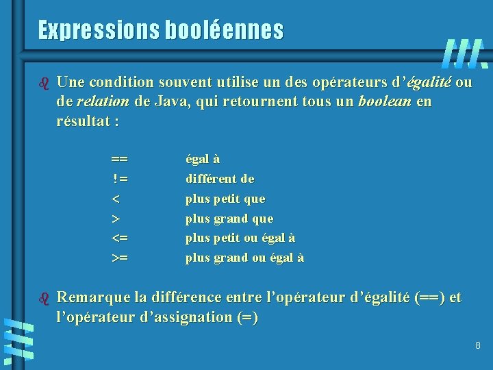 Chapitre 3 Enoncs de programme Prsentation pour Java