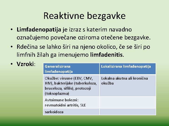 MALIGNI LIMFOMI Avtorji Katka Glamnik Gea Novak Darja