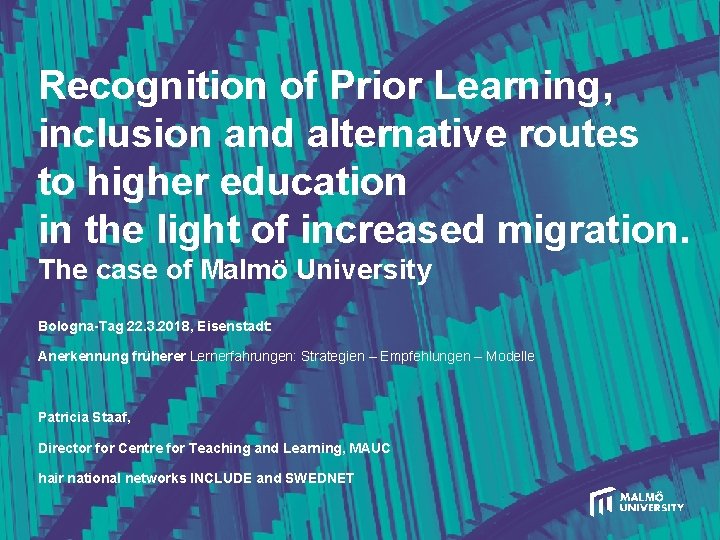 Recognition of Prior Learning inclusion and alternative routes