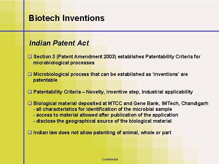 March 2009 Current Status of Biotech Patenting In