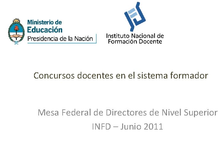 Concursos docentes en el sistema formador Mesa Federal