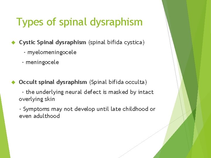 Spinal Bifida Dr Gana S I NITMED TUTORIALS