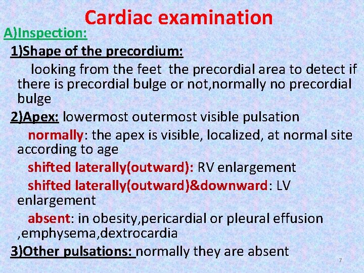 Cardiac Examination 1 Cardiac symptoms Symptoms of left