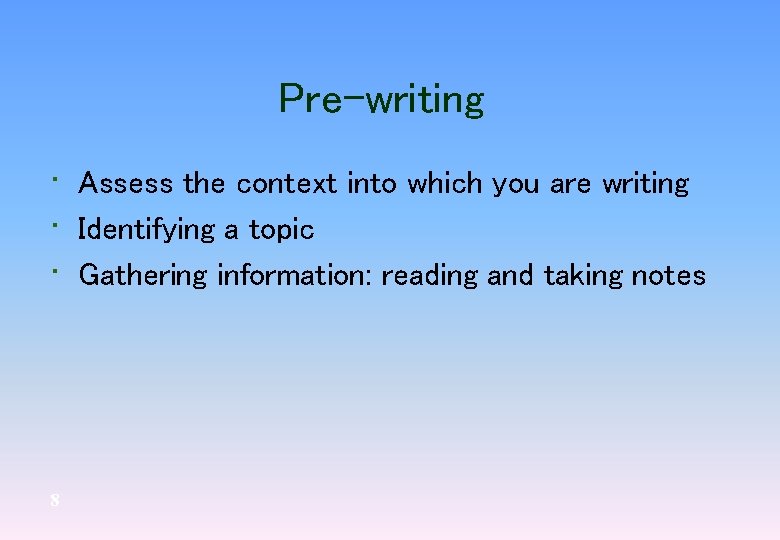 Introduction to Academic Writing Lawrence Cleary Codirector Regional
