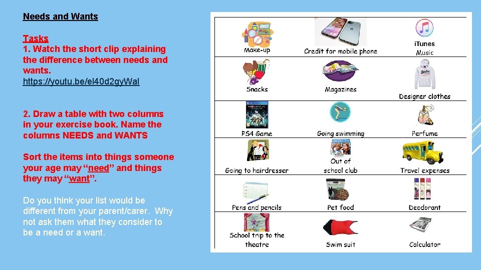 YEAR 7 PSHE Financial Education Lesson 1 Money