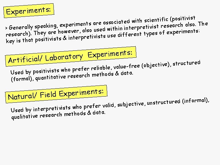 The BIG Idea We are Learning to EXPERIMENTS