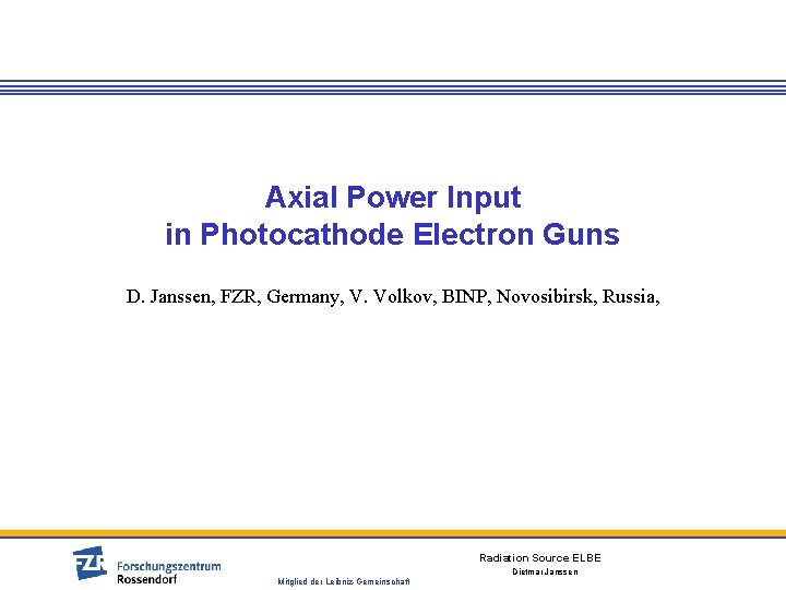 Axial Power Input in Photocathode Electron Guns D