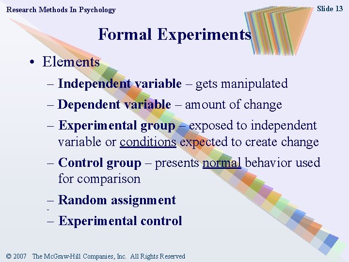 Slide 1 2 Research Methods In Psychology 2007