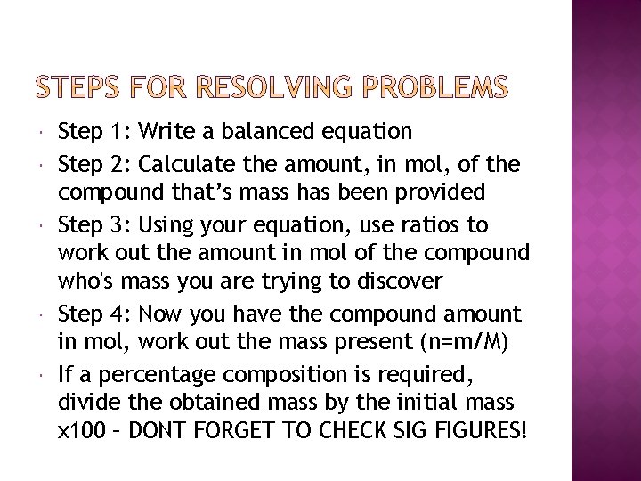 Unit 3 Chemistry Gravimetric analysis discovering the mass