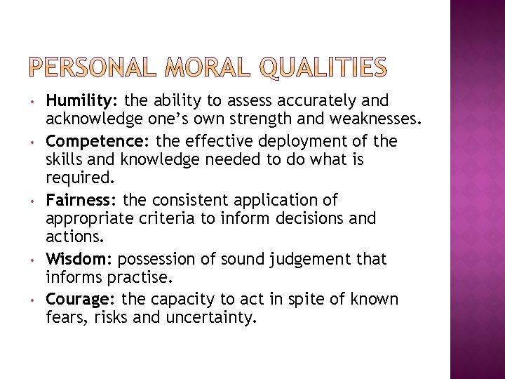 Values Principles Personal Moral Qualities Respecting Human Rights
