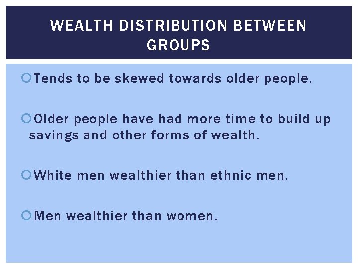 DISTRIBUTION OF INCOME AND WEALTH A 2 Economics