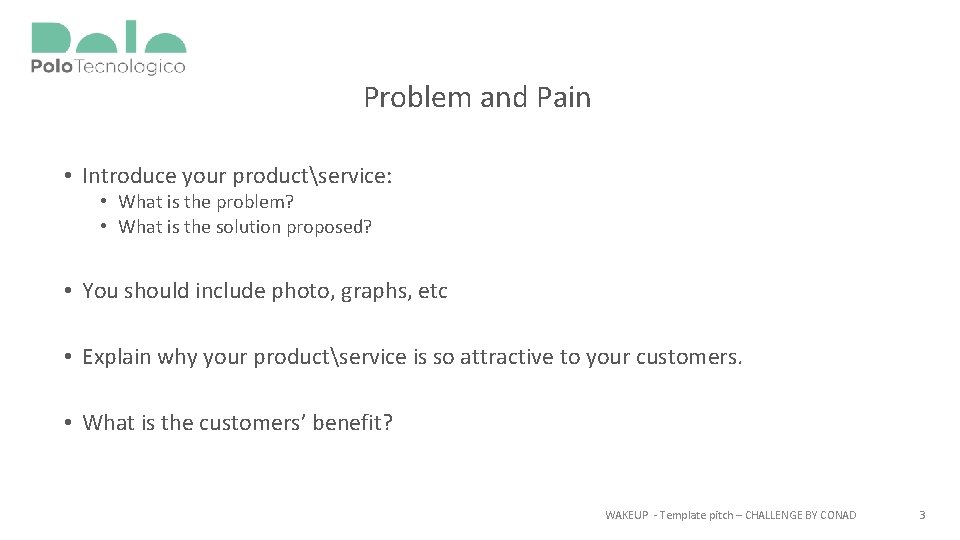 WAKEUP Template pitch Challenge by 1 Introduction slide