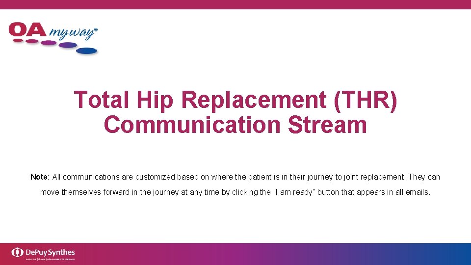 Total Hip Replacement THR Communication Stream Note All