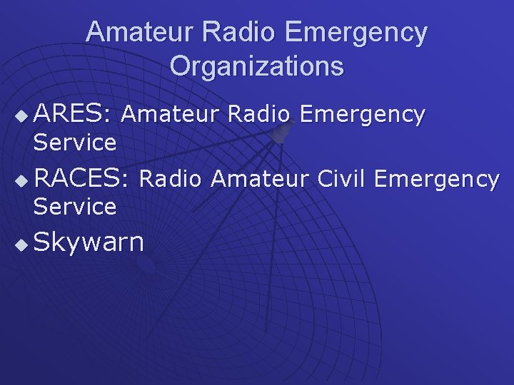 Emergency Communications and ARES Reelfoot Amateur Radio Club