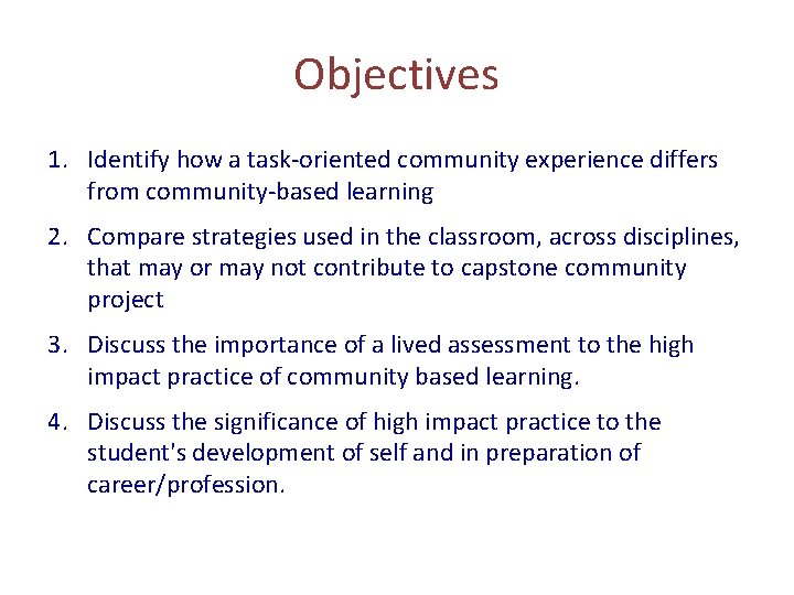 Using High Impact Practice Activities to Engage Students