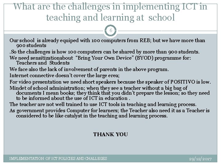 Unity 8 ICT IN EDUCATION POLICY 1 Question