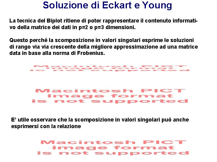 Biplot Consideriamo una matrice di dati con n