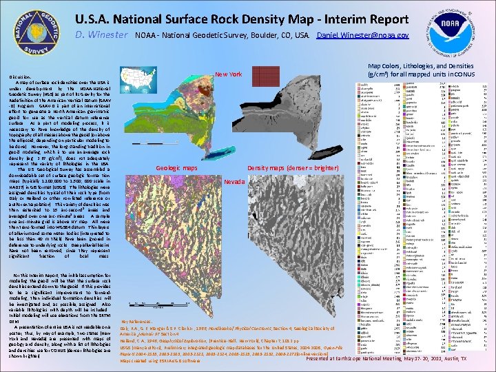U S A National Surface Rock Density Map