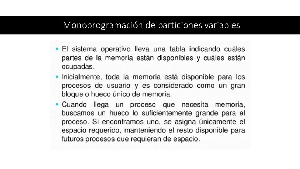Comunicacin interna del computador Monoprogramacin de particiones fijas