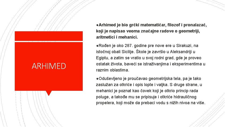 ARHIMED AMIR MUKOVIC II5 Arhimed je bio grki