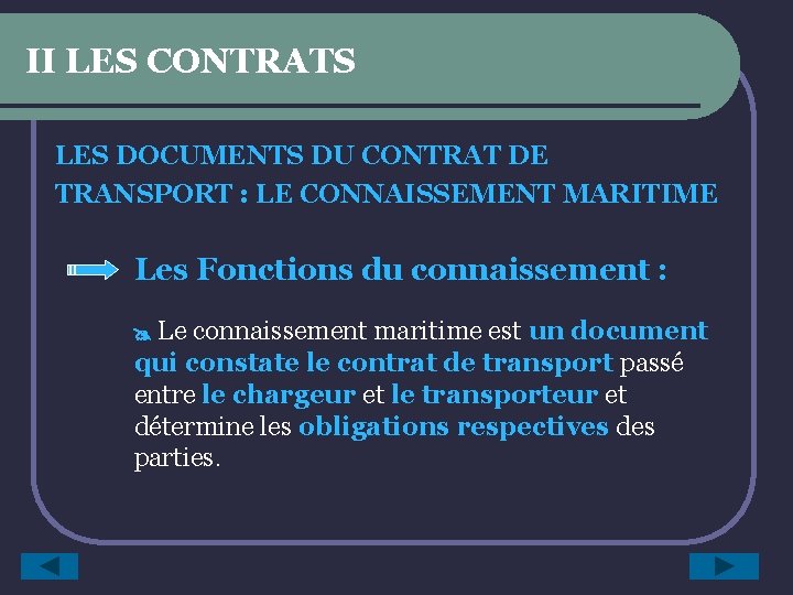 LE CONTRAT DE TRANSPORT PAR MER I REGLES