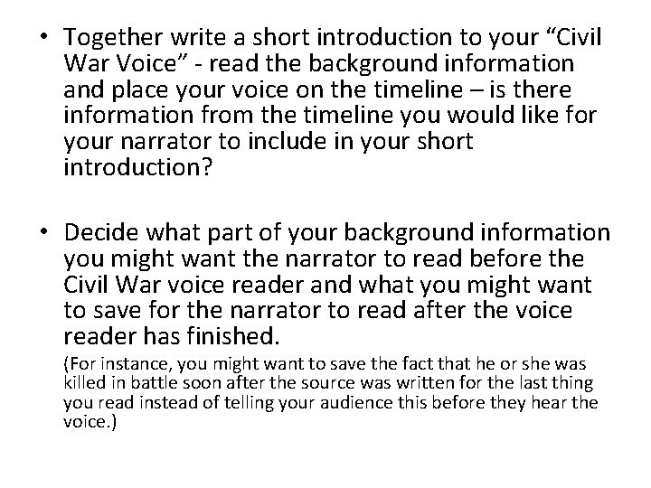 Creating Readers Theater The American Civil War Nancy