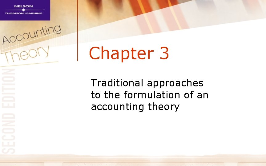 Chapter 3 Traditional approaches to the formulation of