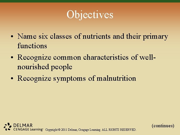 Chapter 1 The Relationship of Nutrition and Health