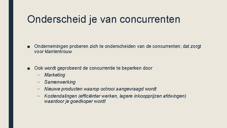 ECONOMIE INTEGRAAL Hoofdstuk 5 Economische macht Markt en