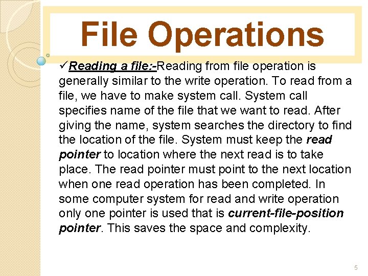 Chapter7 SUBJECT Operating System TOPICS File Management 1