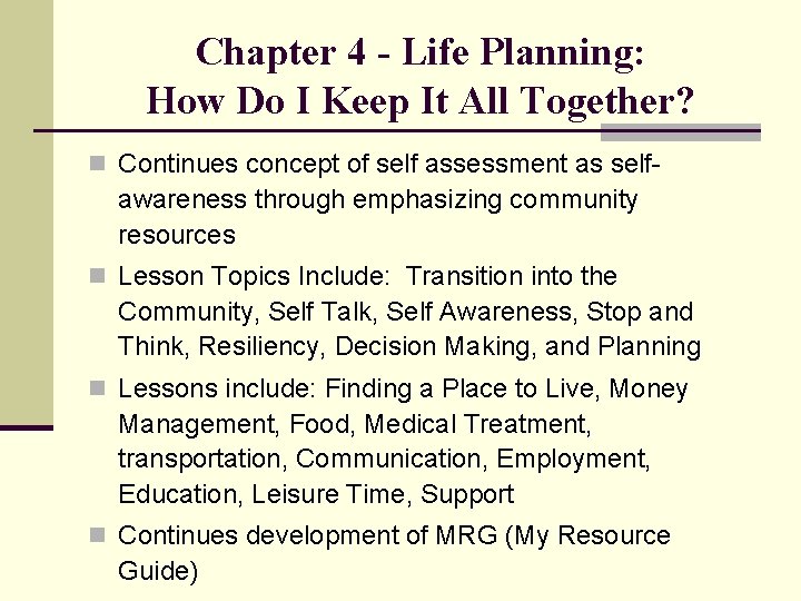 Merging Two Worlds A TransitionCareer Planning Curriculum for