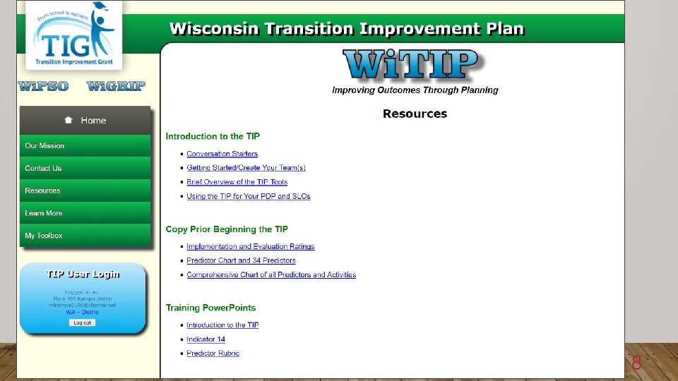 WISCONSIN TRANSITION IMPROVEMENT GRANT TIG TRANSITION IMPROVEMENT PLAN