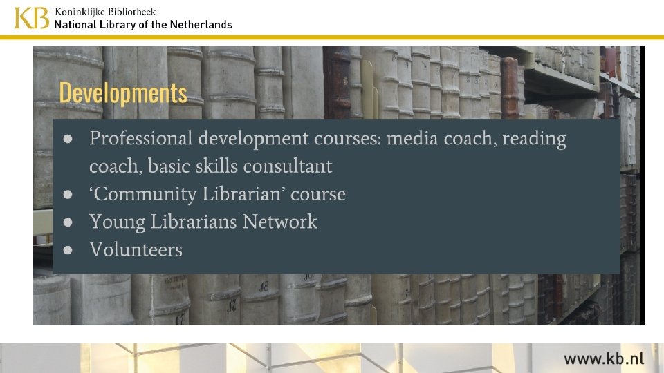 What is happening in Dutch Libraries National Library