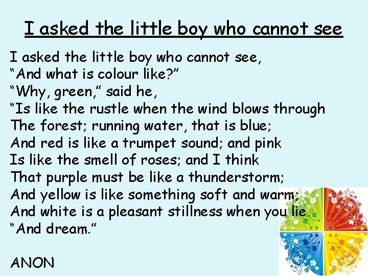 Poetry using the senses At the Beach Thank