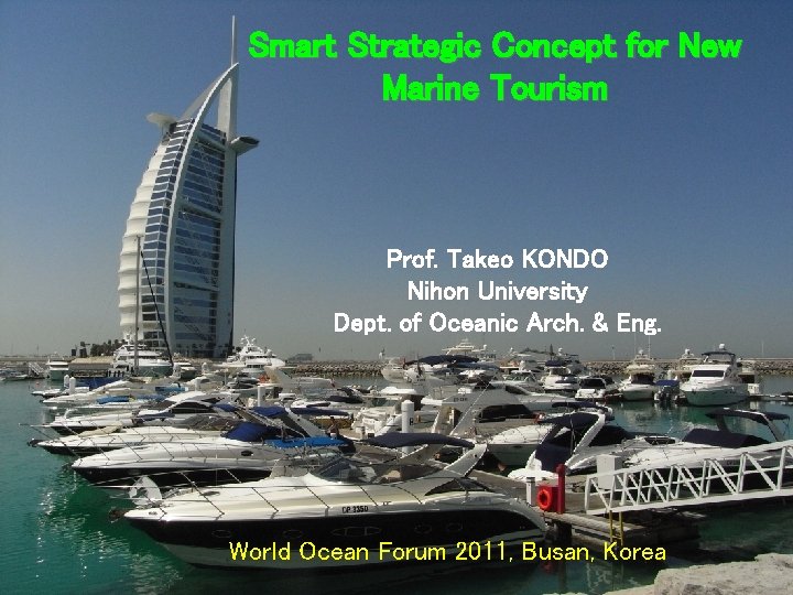 Smart Strategic Concept for New Marine Tourism Prof