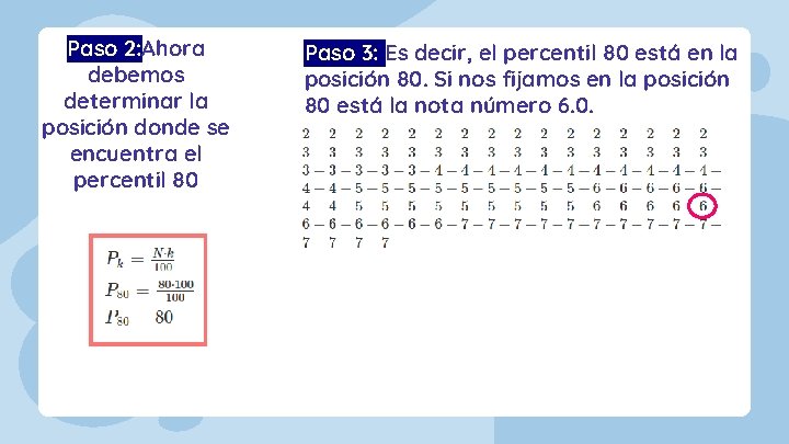 Estadstica PERCENTILES OCTAVO MATEMTICA Semana 33 y 34