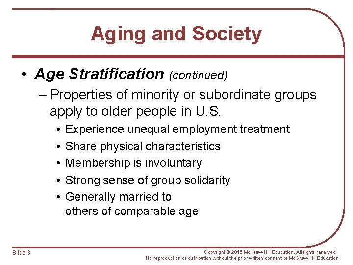 Stratification by Age 12 Sociology in Modules 3