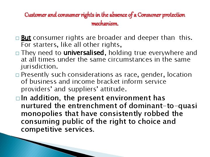 Customer and Consumer Rights The Zimbabwean Perspective Presentation