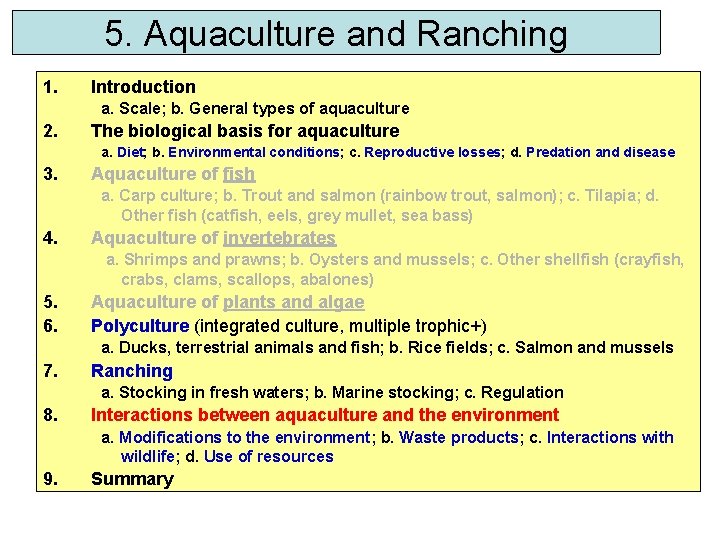 6 8 MARICULTURE 6 8 MARICULTURE ocean ranching