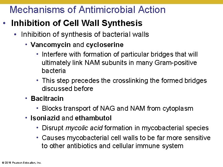 Microbiology Chapter 10 Antimicrobial Drugs 2018 Pearson Education