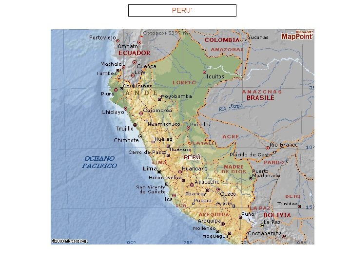 CONFINI N Ecuador Colombia S Cile Oceano Pacifico