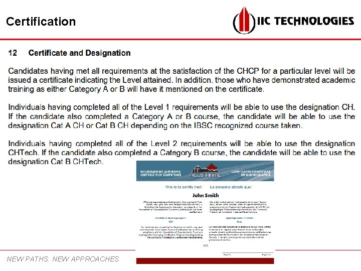 The MACHC Hydrographic Certification Program Overview of IBSC